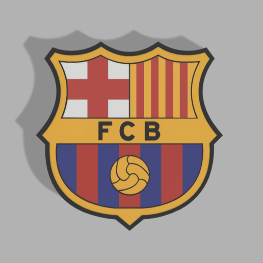 🏈 FC Barcelona Logo・Free STL File for 3D printing・Cults