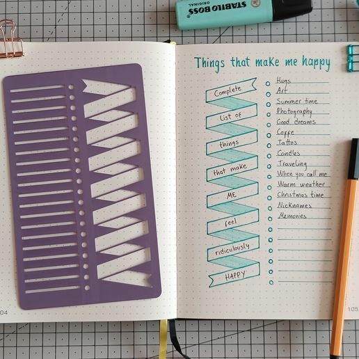 🎀 Bullet Journal Spiral Ribbon・ STL File for ・Cults