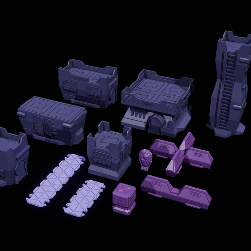 👽 Sci-Fi Alien Outpost Terrain Collection - 28mm 32mm Wargaming ...