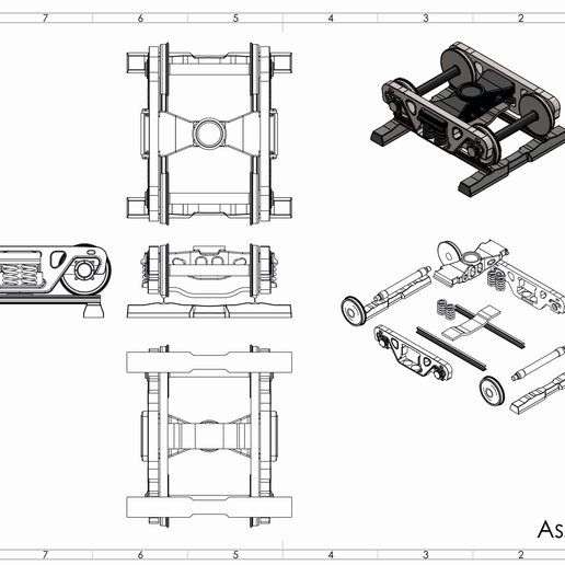 3D file 3D Printable Bogie, Bolster, and Train Wheel Design – Digital ...