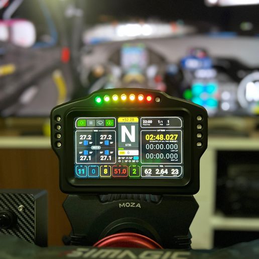 💨 Vocore LCD Dash 5" Sim Racing Cosworth LED Case Dashboard Display ...