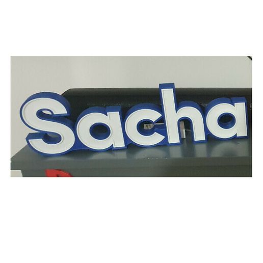 🔦 Sacha, Luminous First Name, Lighting Led, Name Sign・ STL File for 3D ...