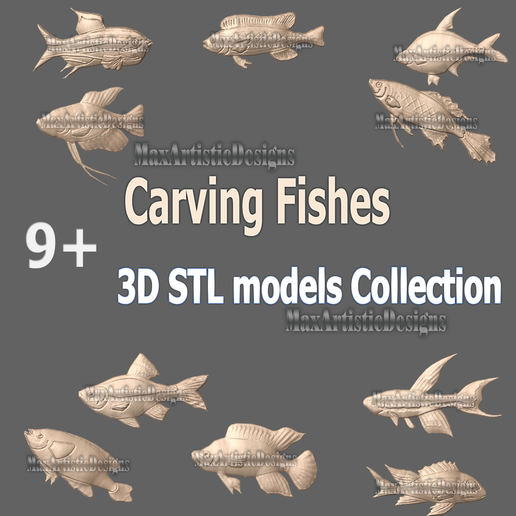 🐠 10 High-Precision Carving Fish STL Models for CNC Routers and 3D ...