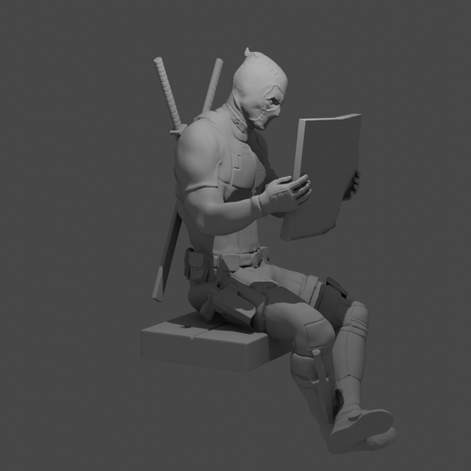 👾 Deadpool Sentado・Archivo STL para Impresión 3D・Cults