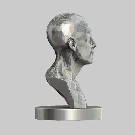 STL file human head bust low poly 👤 (OBJ)・3D printer model to download ...