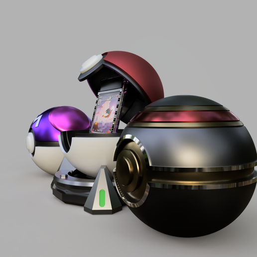 STL file Poke ball Display balls 3 pack - Pokemon 🐉 ・Template to ...