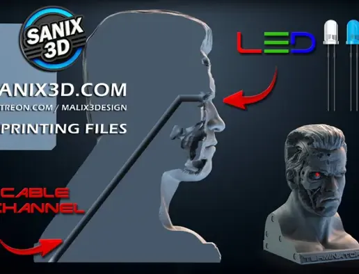 👤 TERMINATOR ( Bust ) - STL Files for 3D Printing・ 3D File for 3D ...