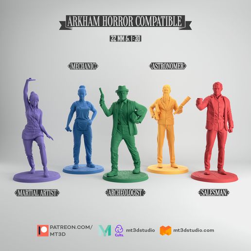 🧑‍🔧 Investigator Pack 08 - Arkham Horror compatible・ STL File for 3D ...