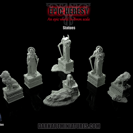 3D file Epic Heresy: Statues 🎲 ・3D print design to download・Cults