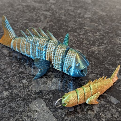 🐠 Interactive Articulated Flexi Fish and Fishing Pole Models!・ STL File ...