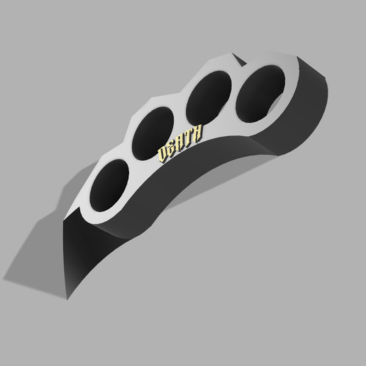 🎨 Claw Knuckle Duster "DEATH" Edition (Raised) - Reinforced STL (Easy ...