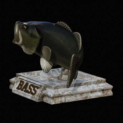 🐠 fish Largemouth Bass / Micropterus salmoides trophy statue detailed ...