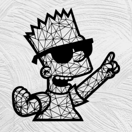 🎨 Geometric Bart Simpson Wall Art – 3D Printable Modern Silhouette・ STL ...