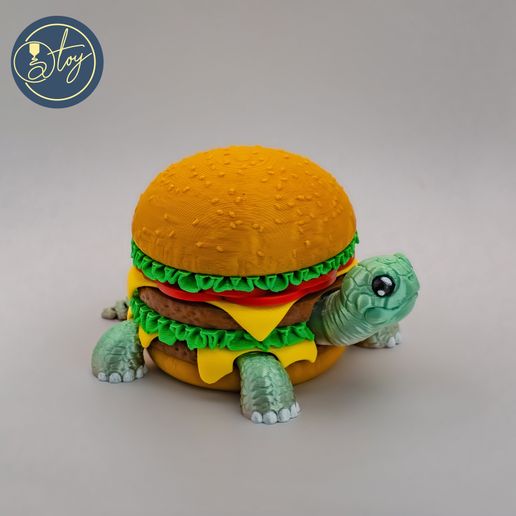 🐢 HAMTURTLE, CUTE ARTICULATED BURGER TURTLE, PRINT-IN-PLACE FLEXI・ 3D ...