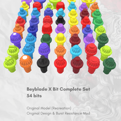 🧸 Beyblade X Bit Complete Set・Archivo STL para Impresión 3D・Cults
