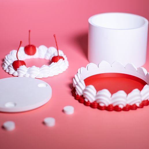 🎂 Cake Box with Cherries – Cute 3D Printed Storage Box (Jewelry & Small ...