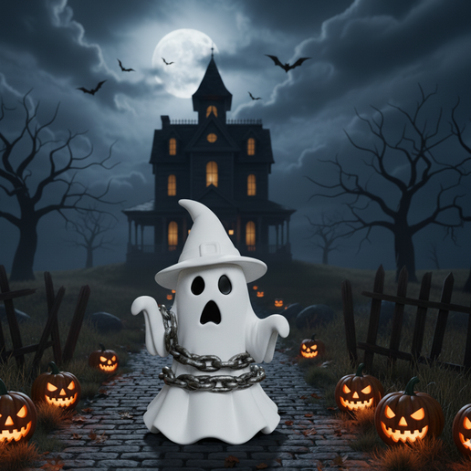 👻 Chained Ghost — Halloween Series・ STL File for 3D printing・Cults