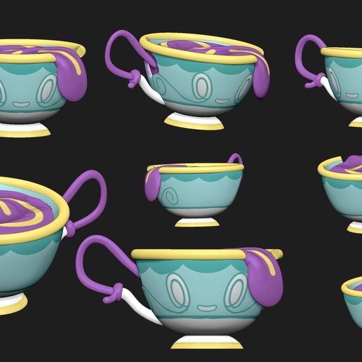 🐉 Pokemon - Sinestea and Polteageist・ OBJ File for ・Cults