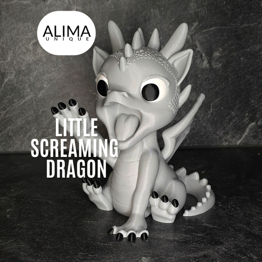 3D file Little screaming dragon 🐉 ・3D printable model to download・Cults