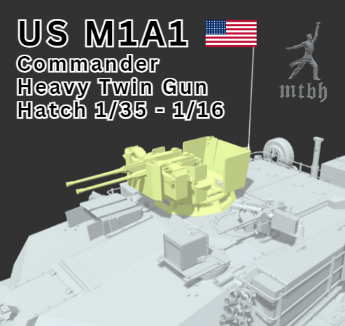 🔫 US - M1A1 & 2 Commander Hatch Twin Turret Pro Gun 1/35 & 1/16 Scale ...