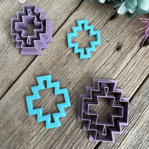 💍 Aztec Earring Cutters・Free STL File for 3D printing・Cults