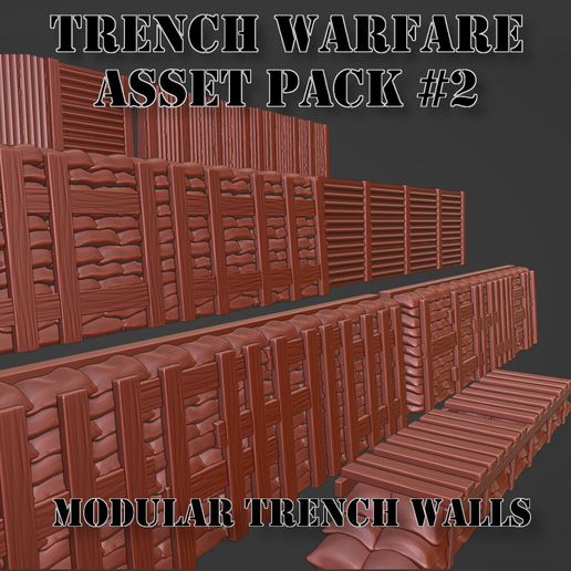 🔨 Trench Warfare Asset Pack #2 / Modular Trench Walls・ STL File for 3D ...