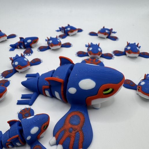 🐉 Kyogre Articulated Pokemon (Nosupport, 3mf included)・ STL File for 3D ...