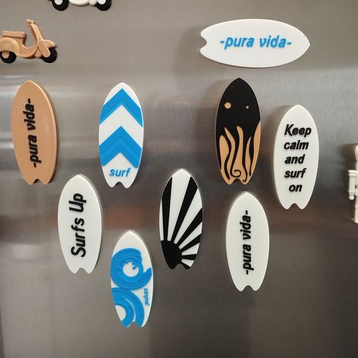 🏄 Surf Board Fridge Magnet・ STL File for 3D printing・Cults