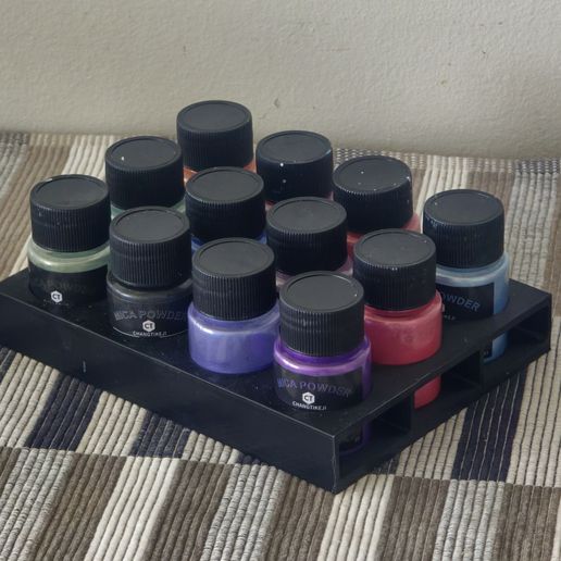 🍾 Pigment Powder Bottle Holder 12 Colors 10G/0.35OZ・ STL File for 3D ...