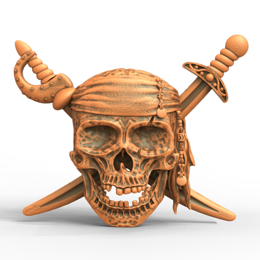 3D file 3D Model STL File for CNC Router Laser & 3D Printer 4366 Skull ...