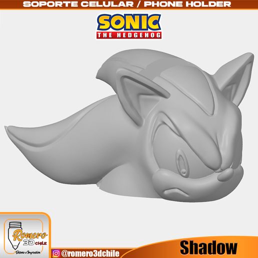 📞 Shadow Sonic Cell Phone Holder / Phone Holder・ STL File for 3D ...