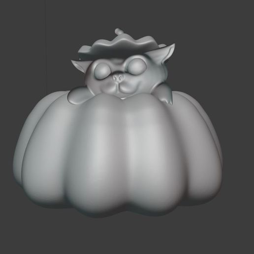 🎃 Pumpkin cat - halloween cuteness・Free STL File for ・Cults