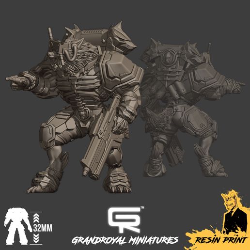 🛰 SPACE WOLVES CYBER WEREWOLVES WEREWOLF POSE3 Product Code: SWCWWP3 ...