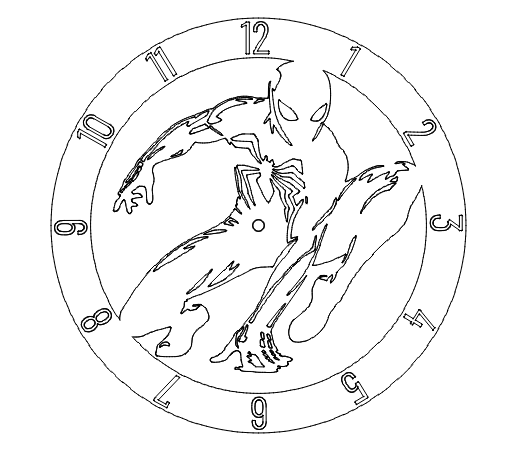 🦸‍♂️ Laser-cut Spiderman clock・ DXF File for 3D printing and CNC ...