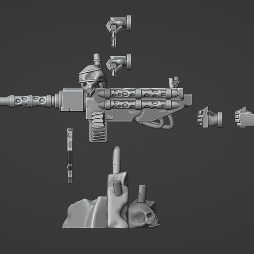 🔫 Chaotic Machine Gun and Mortar・ 3D File for ・Cults