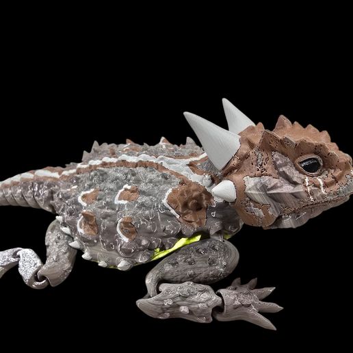 😈 Horny Toad - Flexi Horned Lizard・ 3D File for 3D printing・Cults