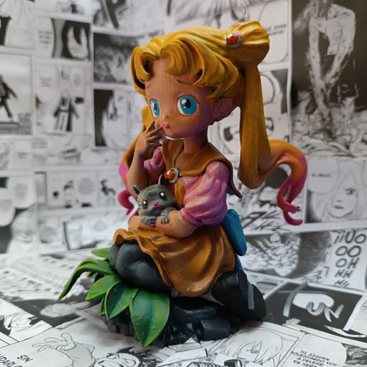 🌙 Chibi Usagi (Sailor moon)・3D Print with the Halot one 3D printer・Cults