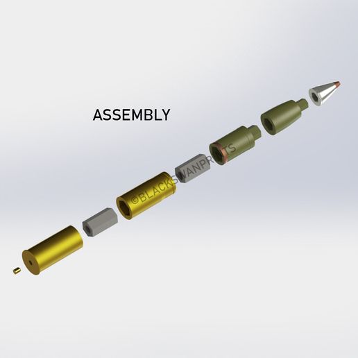 🪖 WW2 United States Sherman 75mm M3 Tank Cannon Shell・ 3D File for 3D ...