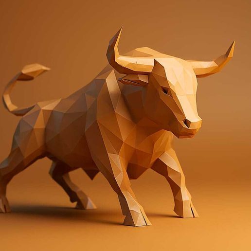🐂 Toro Low-Poly - Escultura 3D para impresión y decoración・Archivo STL ...