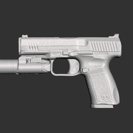 STL file Canik TP9 SF Elite Olight Baldr Pro R Real Size 3D Scan Gun ...