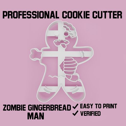 STL 文件 Zombie gingerbread man cookie cutter 🧟 ・可下载设计和 3D 打印・Cults