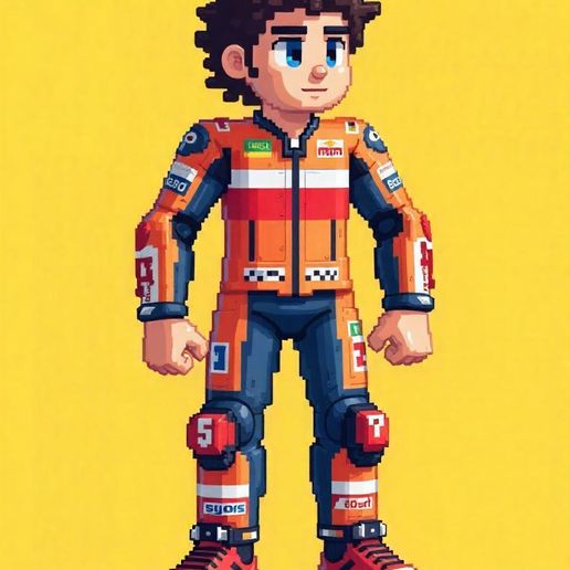 STL-Datei Figura de Valentino Rossi Pixelada 🚗 ・Modell zum ...