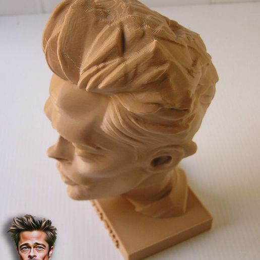 STL file Brat Pitt movie actor, caricature style bust head statue ...