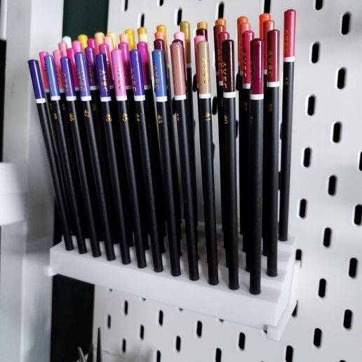 🖍️ 50x crayon holder - incl. IKEA Skadis - rail・ STL File for 3D ...