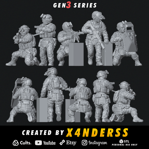 🫡 By X4NDERSS • Unit 29 • Gen3 Series • SW LEGION 1⁄48 Scale • x5 ...