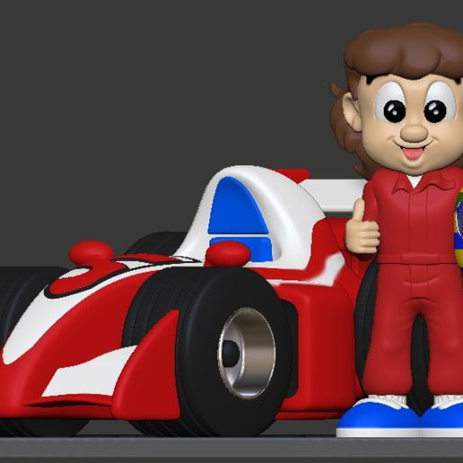 🏎️ Senninha Pequeño dibujo animado de Ayrton Senna・Archivo 3D para ...