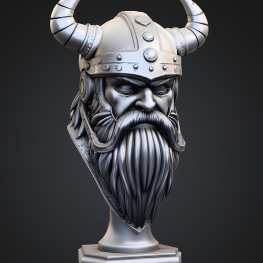 ⚔️ Busto Viking Cibernético - Estátua de impressão 3D de um guerreiro ...