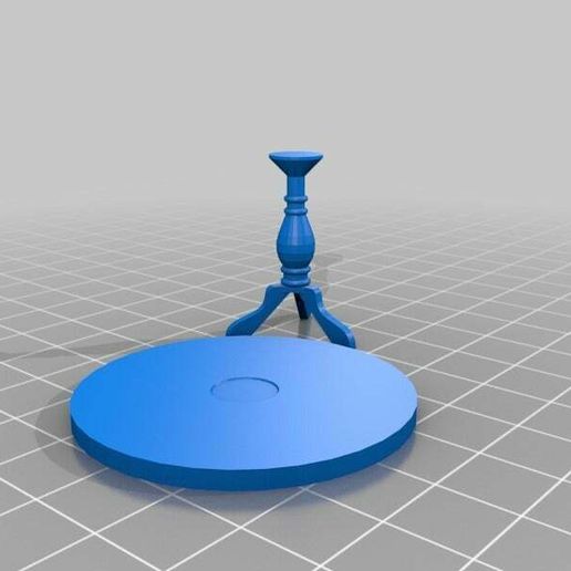 🏠 1:24 Round Center Column Table・Free STL File for 3D printing and CNC ...
