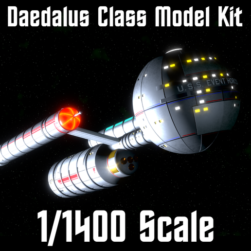 🧪 TOS Era Daedalus Class Science and Exploration Cruiser Model Kit・Free 3D File for 3D printing ...