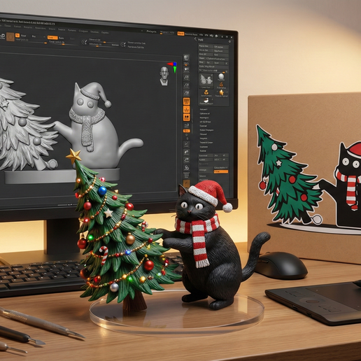 🌳 Tree Destroyer Cat: The Classic Christmas Meme in 3D!・ STL File for ...